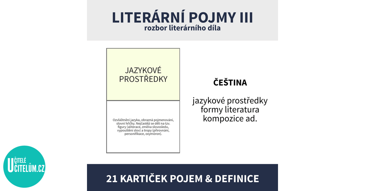 LITERÁRNÍ POJMY III (rozbor lit. díla) - univerzální kartičky (pojem-definice) - Český jazyk ...